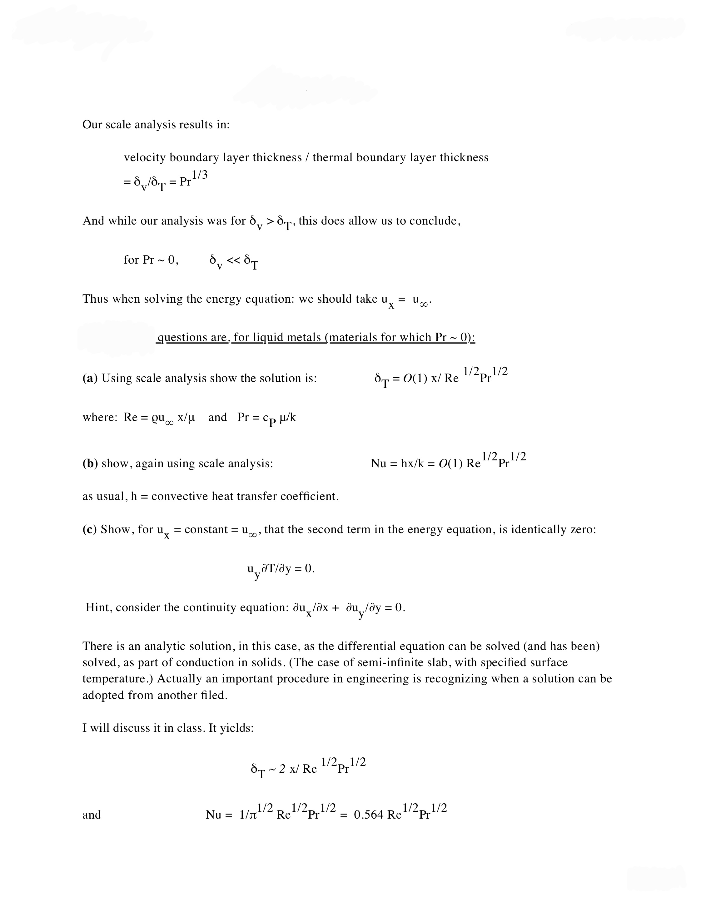 Solved Our scale analysis results in:velocity boundary layer | Chegg.com