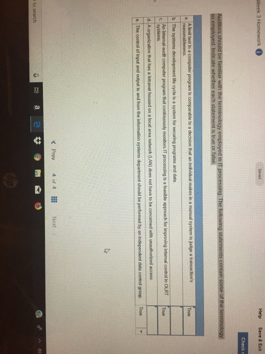 Solved Week 3 Homework Help Save & Exit Check Auditors | Chegg.com