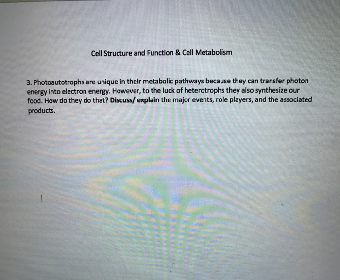 Solved Cell Structure and Function & Cell Metabolism 3. | Chegg.com