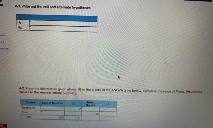 Solved Using the partial ANOVA Table found in question d-2, | Chegg.com