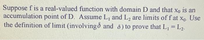 Solved Suppose f is a real-valued function with domain D and | Chegg.com