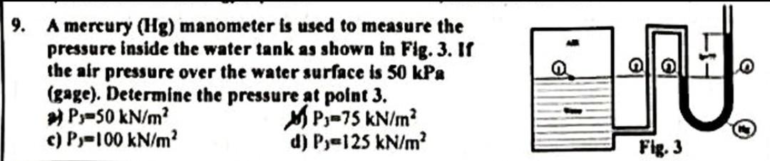 Solved A mercury (Hg) manometer is used to measure the | Chegg.com