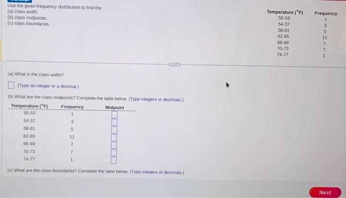 Solved Use the given frequency distribution to find the (a) | Chegg.com