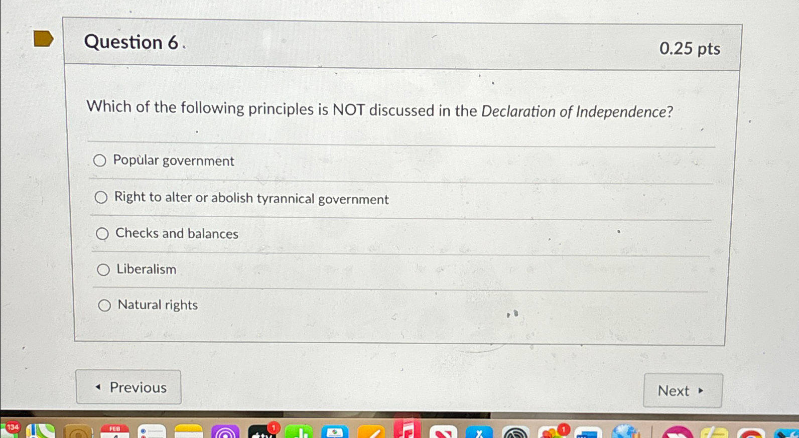 Solved Question 6.0.25 ﻿ptsWhich of the following principles | Chegg.com