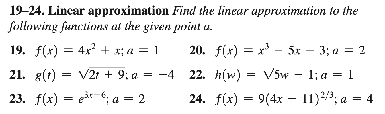 Solved 19 24 linear Approximation Find The Linear