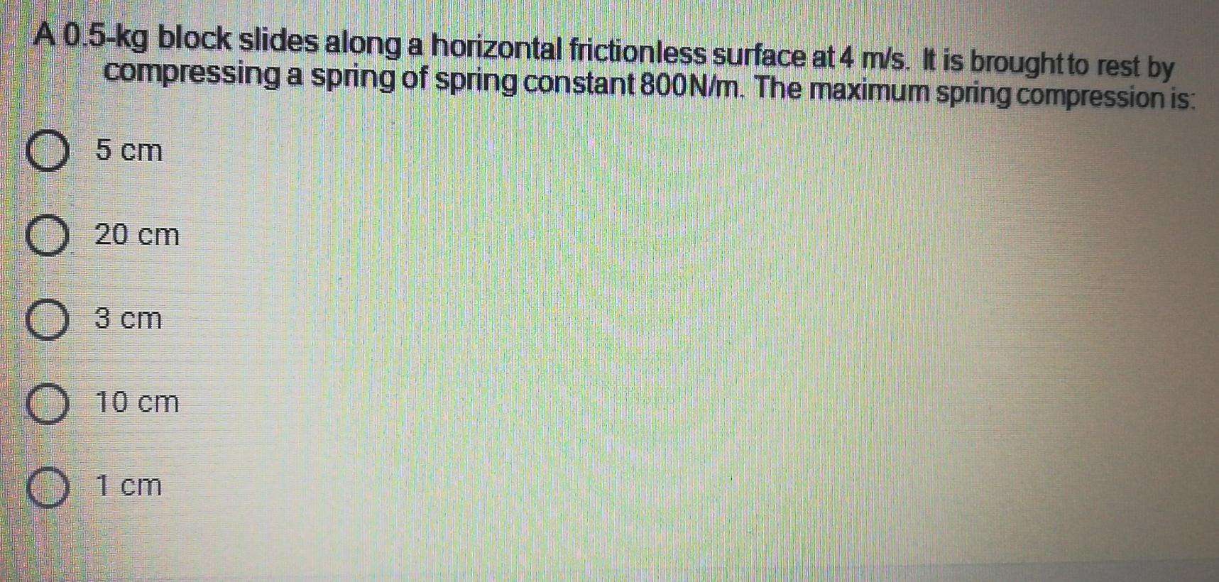 Solved A 0.5-kg block slides along a horizontal frictionless | Chegg.com