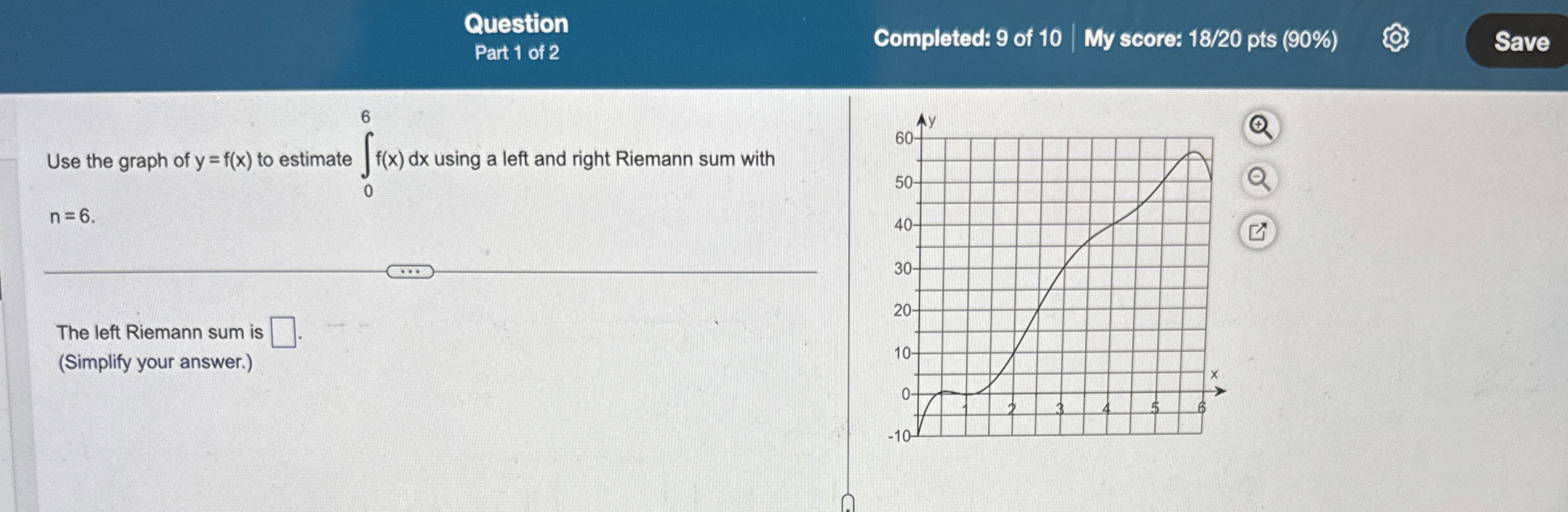 Solved QuestionPart 1 ﻿of 2Completed: 9 ﻿of 10 | ﻿My score: | Chegg.com