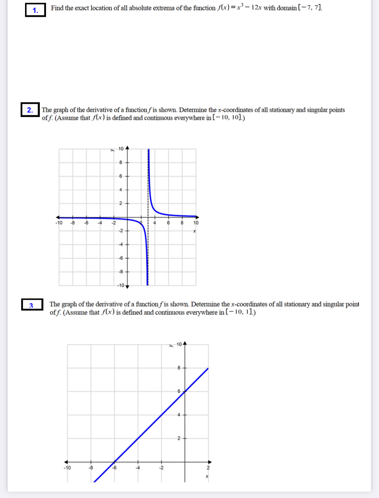 Solved Find the exact location of all absolute extrema of | Chegg.com