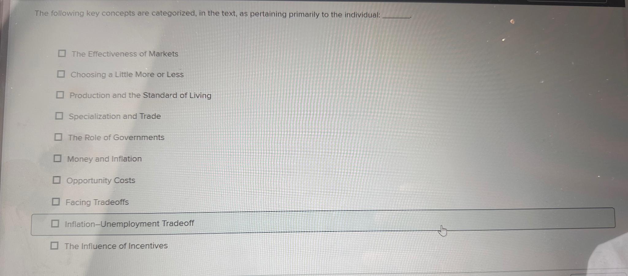 Solved The following key concepts are categorized, in the | Chegg.com