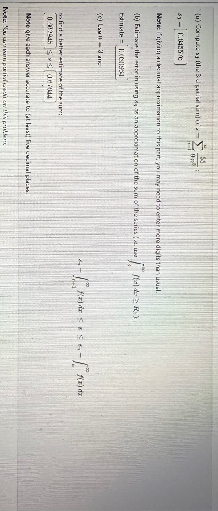 Solved (a) ﻿Compute s3 (the 3rd partial sum) ﻿of | Chegg.com