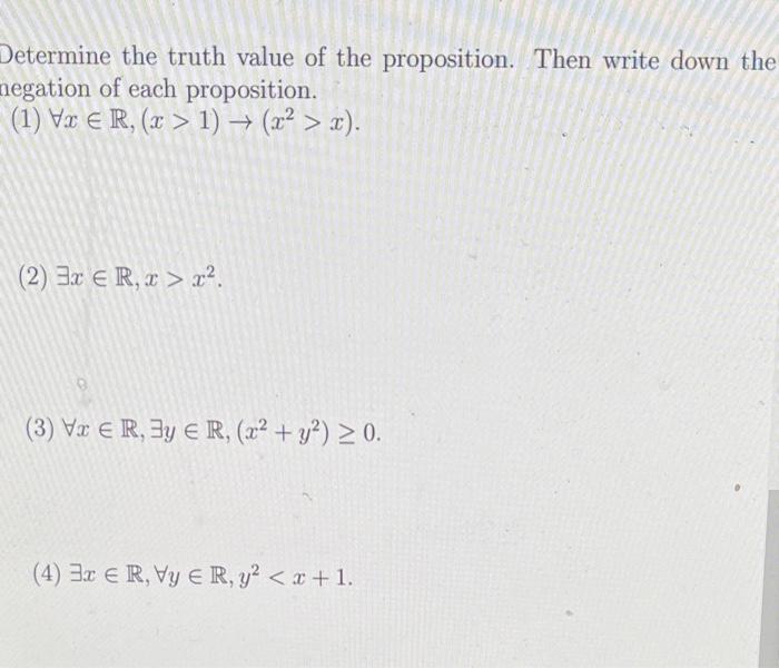 Solved Determine the truth value of the proposition. Then | Chegg.com