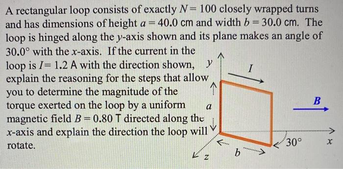 Solved A rectangular loop consists of exactly N = 100 | Chegg.com