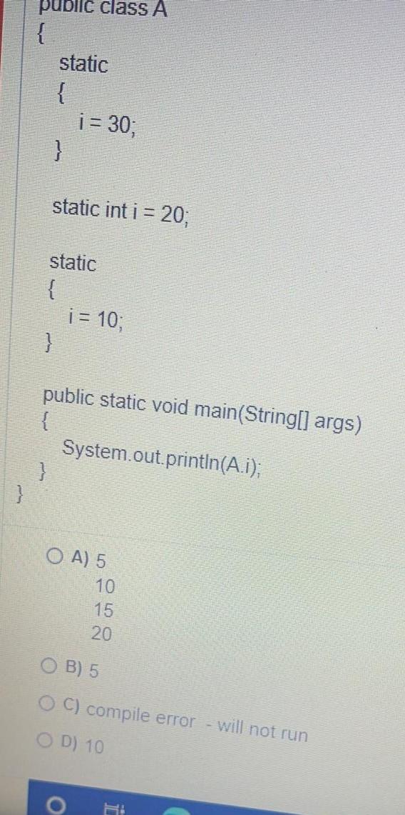 Solved Question 9 Of What Is The Output Public Class A