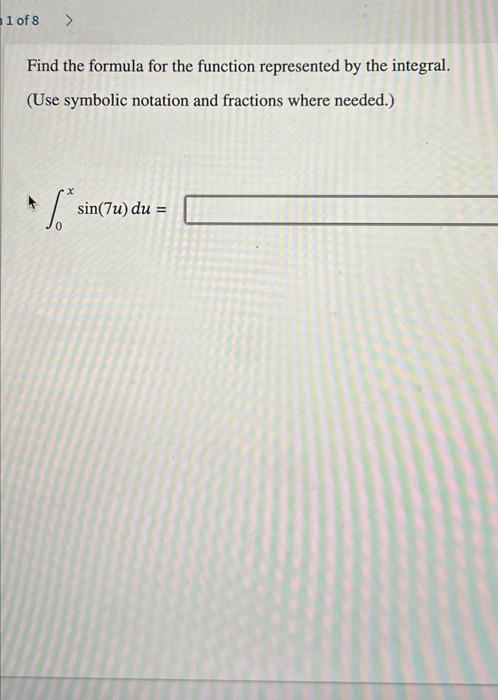 Solved 1 of 8Find the formula for the function represented | Chegg.com Solved 1 of 8Find the formula for the function represented | Chegg.com