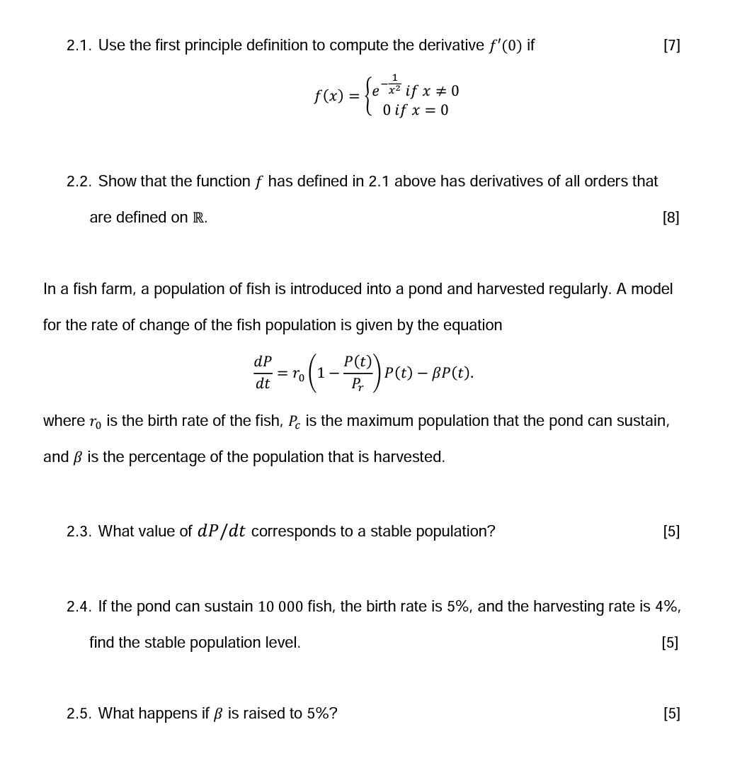 2.1. Use the first principle definition to compute | Chegg.com