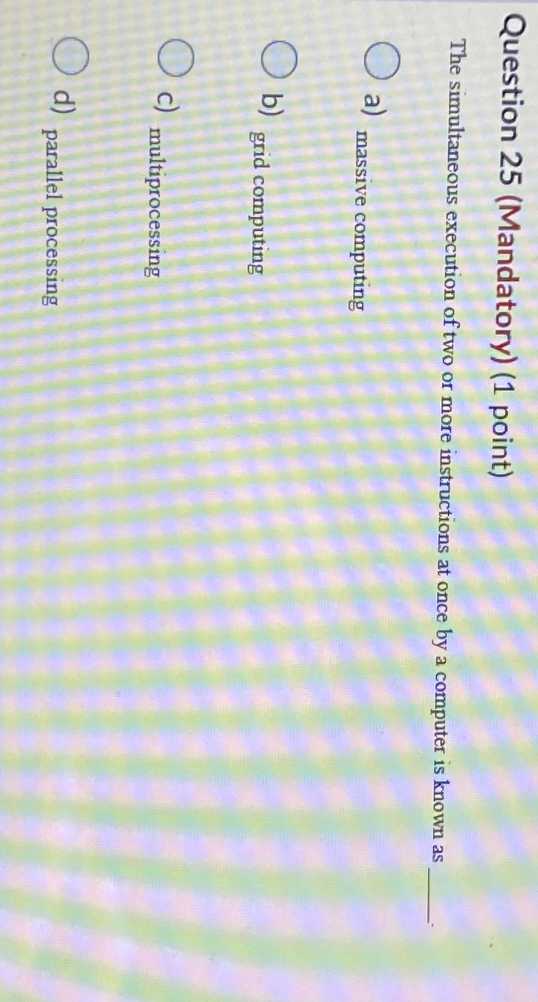 Solved Question 25 (Mandatory) (1 ﻿point)The simultaneous | Chegg.com