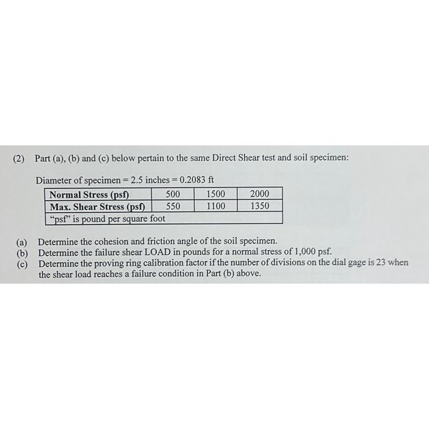 Solved (2) ﻿Part (a), (b) ﻿and (c) ﻿below pertain to the | Chegg.com