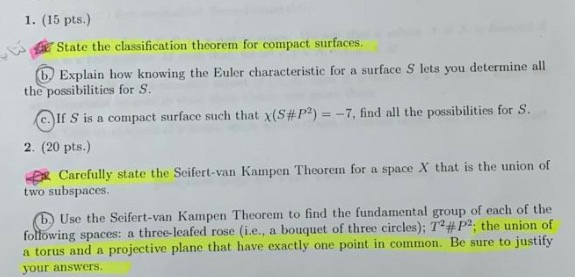 Solved 1. (15 pts.) State the classification theorem for | Chegg.com