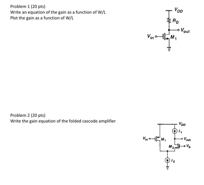 Solved Problem 1 (20 pts) Write an equation of the gain as a | Chegg.com