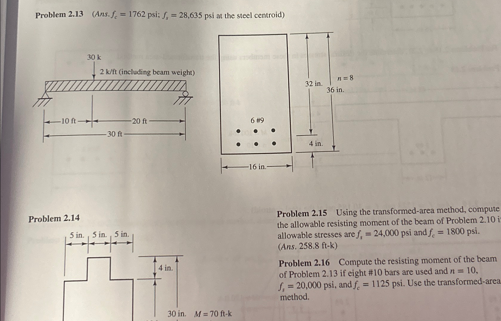 Solved Problem 2.16 ﻿Compute the resisting moment of the | Chegg.com