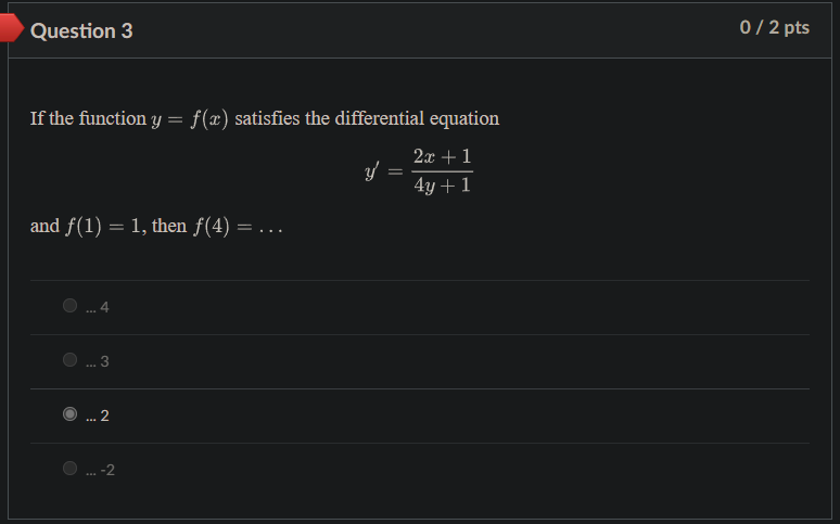 Solved Question 3If the function y=f(x) ﻿satisfies the | Chegg.com