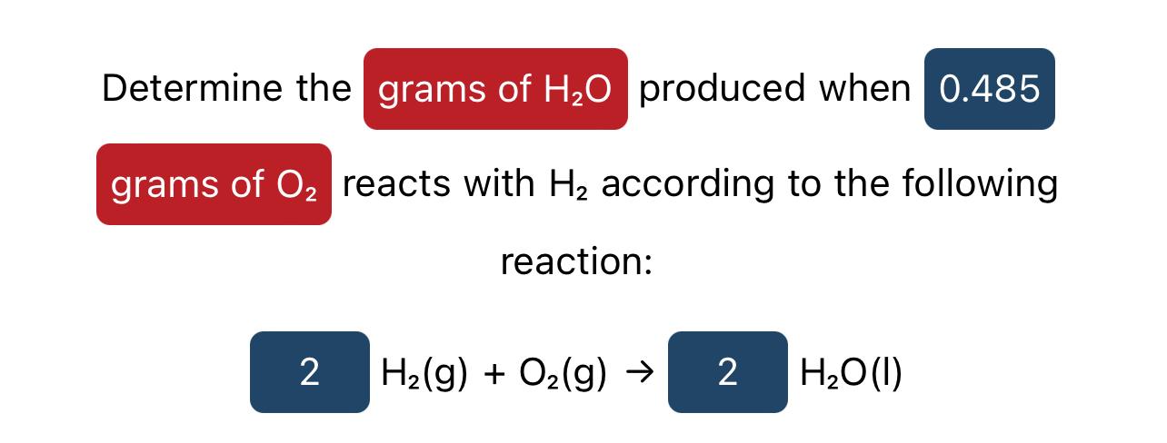 Solved Determine the produced when reacts with H2 ﻿according | Chegg.com