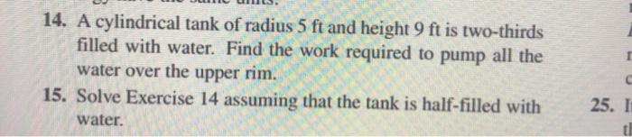 Solved I 14. A cylindrical tank of radius 5 ft and height 9 | Chegg.com