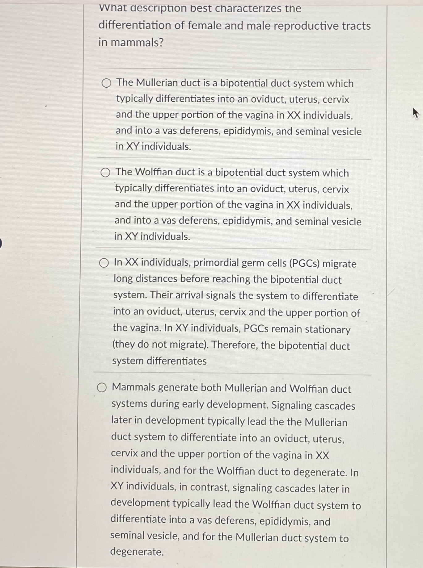 What description best characterizes the | Chegg.com