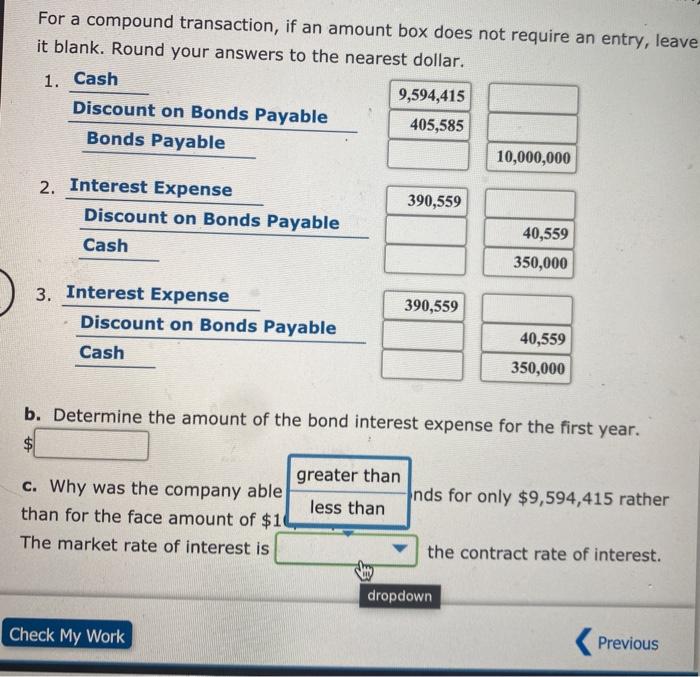Solved For a compound transaction, if an amount box does not | Chegg.com