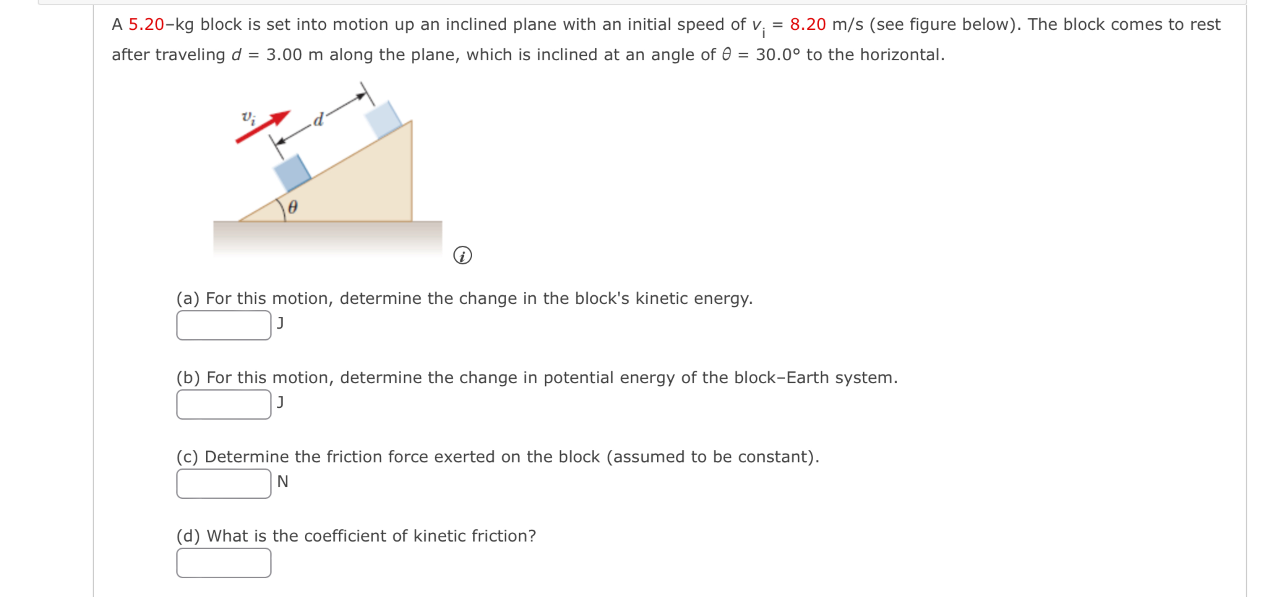 Solved A 5.20-kg ﻿block is set into motion up an inclined | Chegg.com