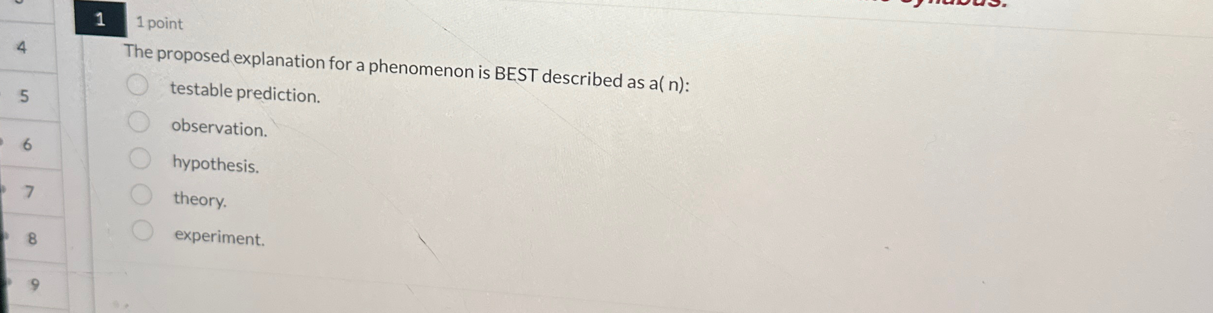 Solved 11 ﻿point4The proposed explanation for a phenomenon | Chegg.com