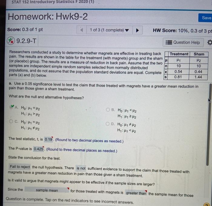 Solved STAT 152 Introductory Statistics F 2020 (11) | Chegg.com
