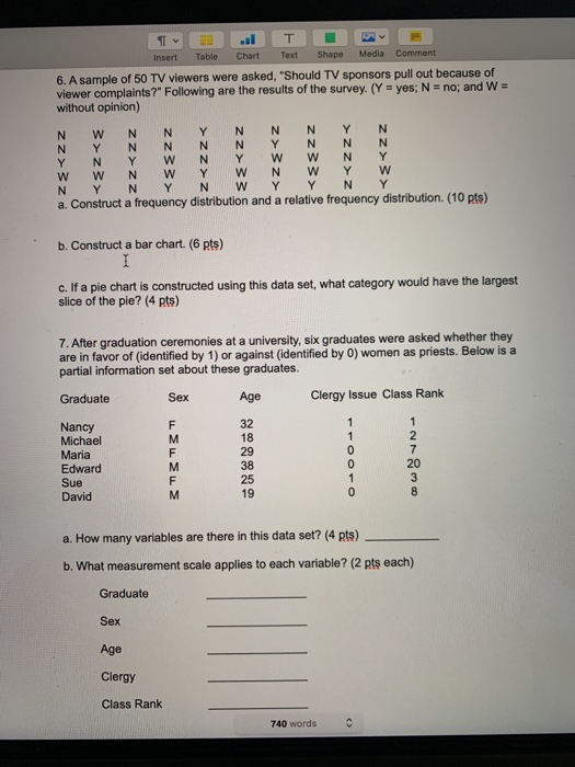 Solved T Dv Insert Table Chart Text Shape Media Comment PART | Chegg.com