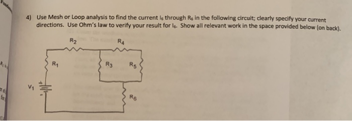 Solved 4) Use Mesh or Loop analysis to find the current is | Chegg.com