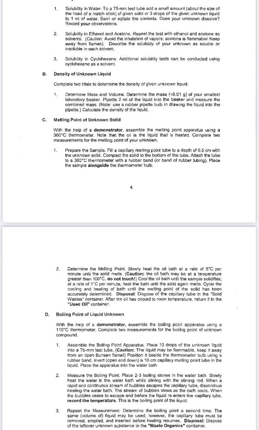 Solved Solubility in Water: To a 75 -mm test tube add a | Chegg.com