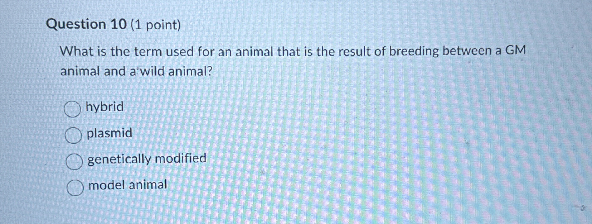 Solved Question 10 (1 ﻿point)What is the term used for an | Chegg.com