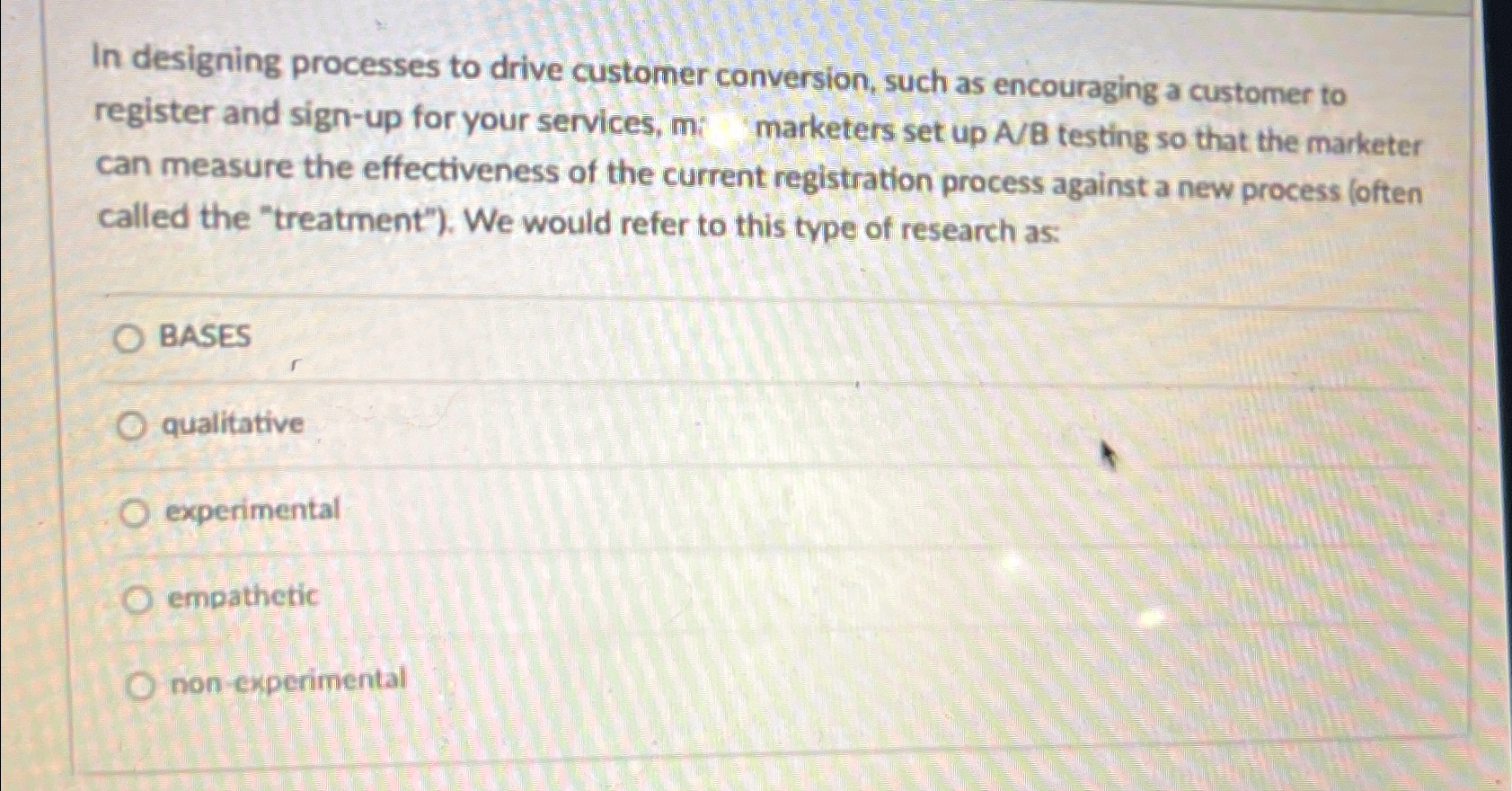 Solved In designing processes to drive customer conversion, | Chegg.com