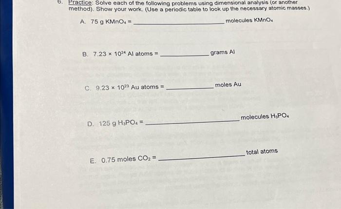 Solved Practice: Solve each of the following problems using | Chegg.com