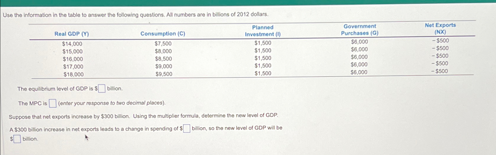 Solved Use the information in the table to answer the | Chegg.com