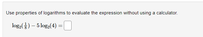 Solved Use properties of logarithms to evaluate the | Chegg.com