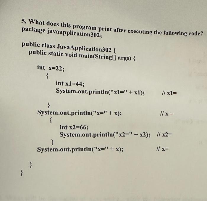 Solved 5. What does this program print after executing the | Chegg.com
