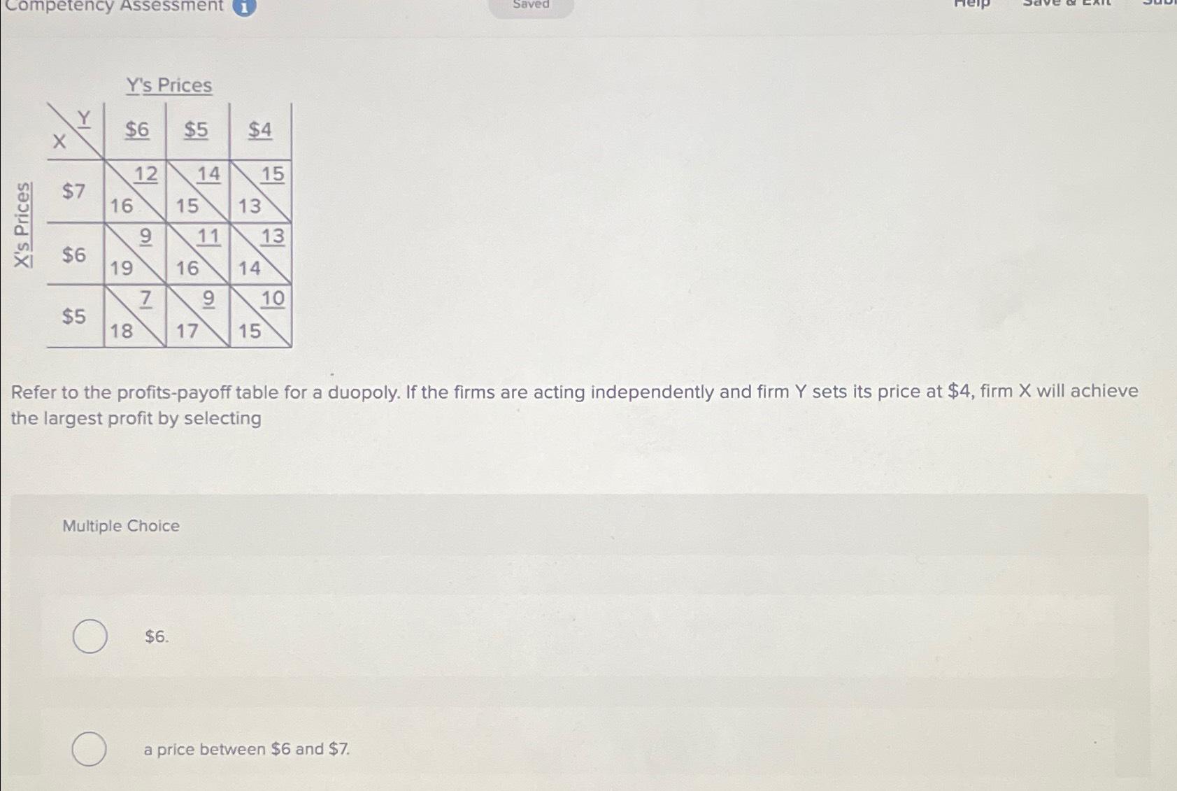 Solved Refer to the profits-payoff table for a duopoly. If | Chegg.com