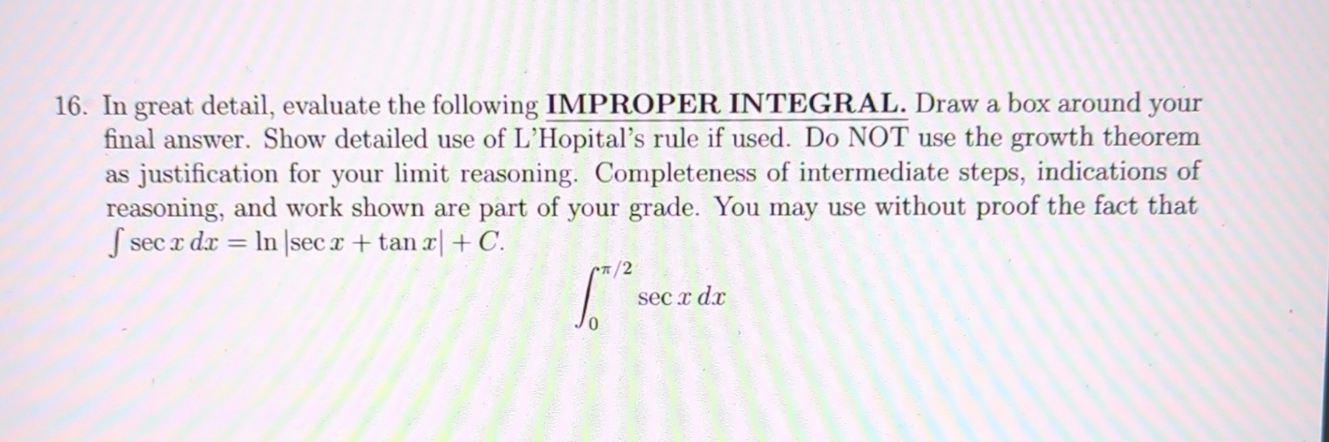 Solved In great detail, evaluate the following IMPROPER | Chegg.com