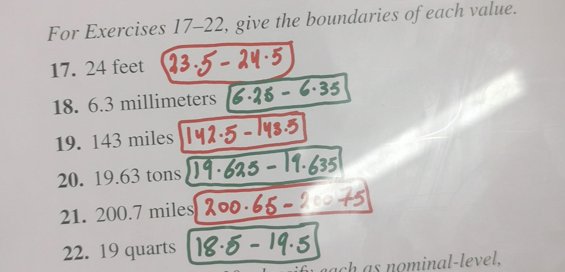 Solved O For Exercises 17–22, give the boundaries of each | Chegg.com