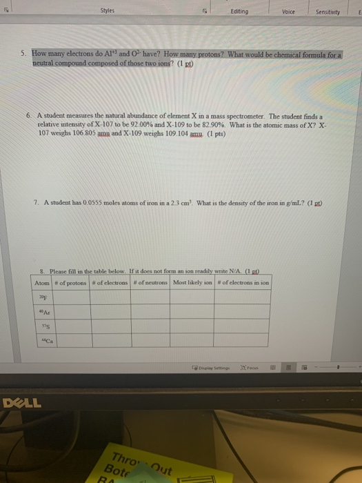 Solved Styles Editing Voice Sensitivity E 5. How many | Chegg.com