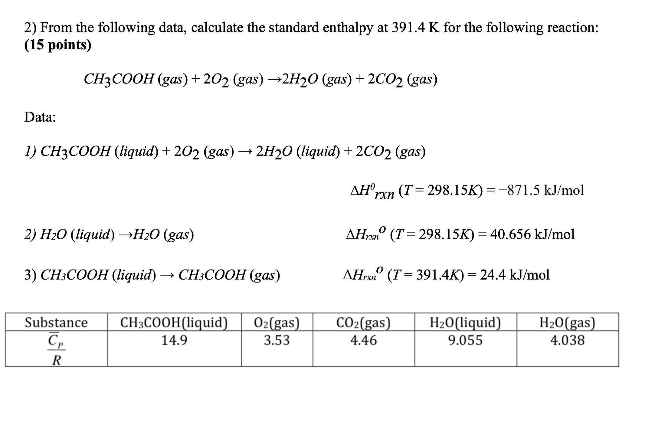 Solved From the following data, calculate the standard | Chegg.com
