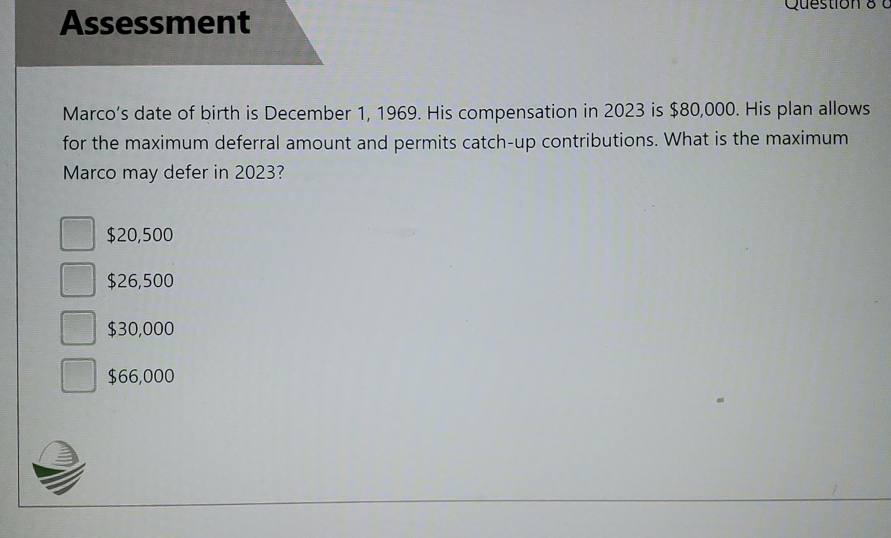 Solved AssessmentMarco's date of birth is December 1, 1969. | Chegg.com