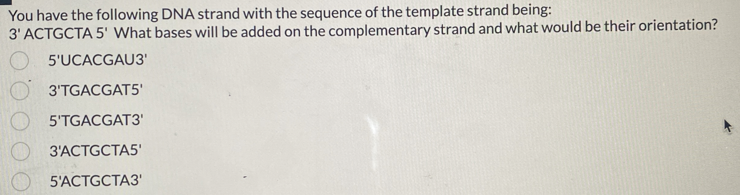 Solved You have the following DNA strand with the sequence | Chegg.com