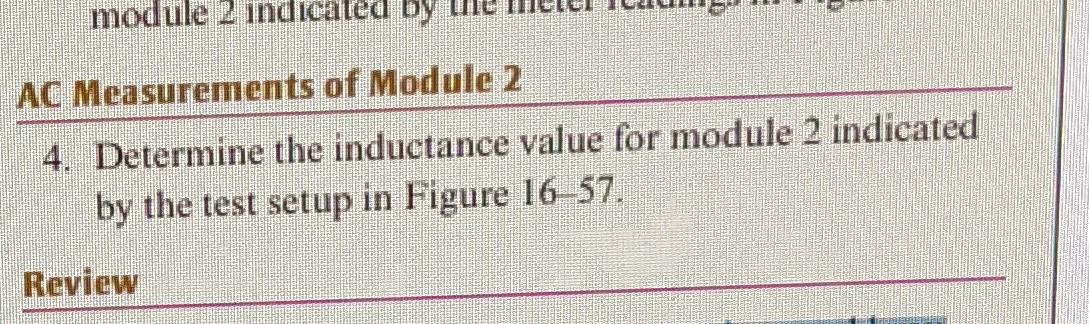 Solved module 2 indicated by AC Measurements of Module 2 4. | Chegg.com