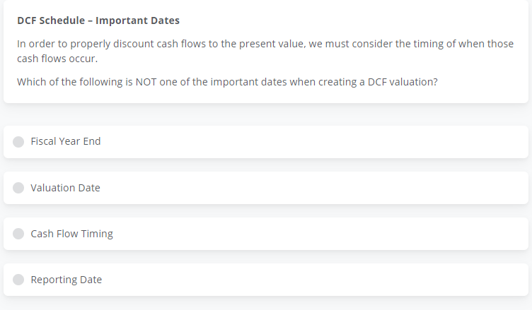 Solved DCF Schedule - ﻿Important DatesIn order to properly | Chegg.com